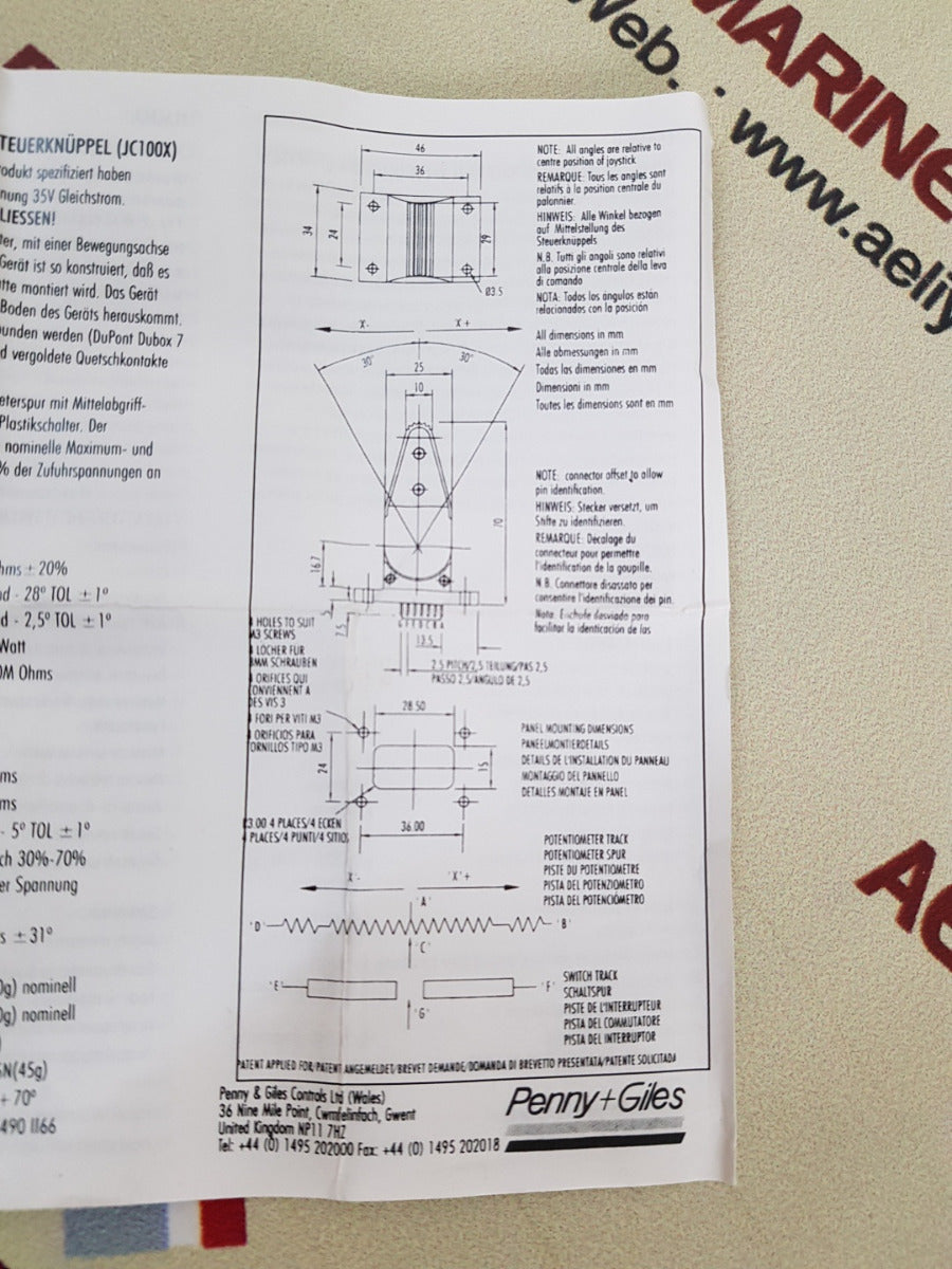 Penny+giles jc100-002 controller joystick – Aeliya Marine