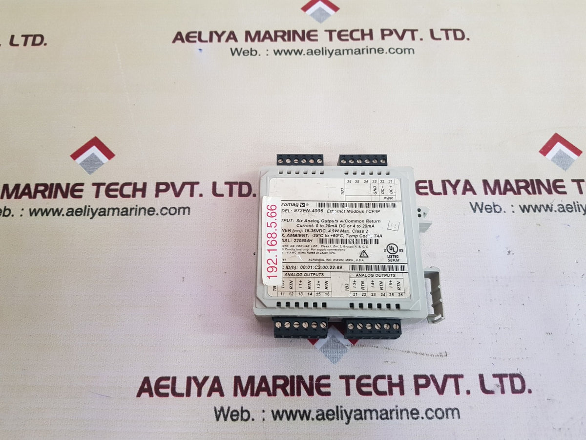 Acromag 972en-4006 ethernet modbus tcp/ip dc current output module – Aeliya Marine