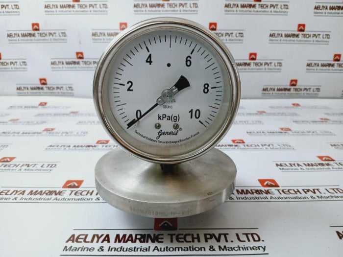 General Ss316 Bourdon Gauge 0-10 Kpa Pfdapg17688 – Aeliya Marine