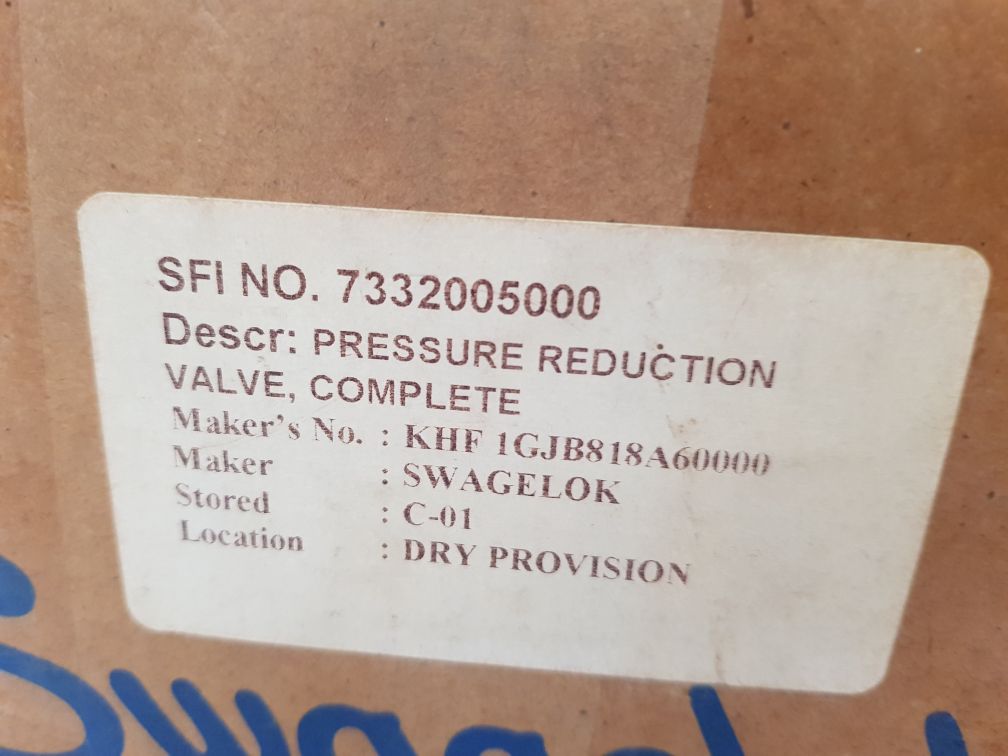 Swagelok Khf1Gjb818A60000 Pressure Reduction Valve – Aeliya Marine