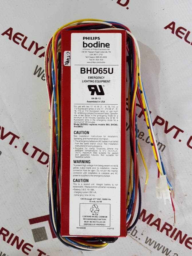 philips bodine bhd65u ballast emergency light 50/60hz – Aeliya Marine