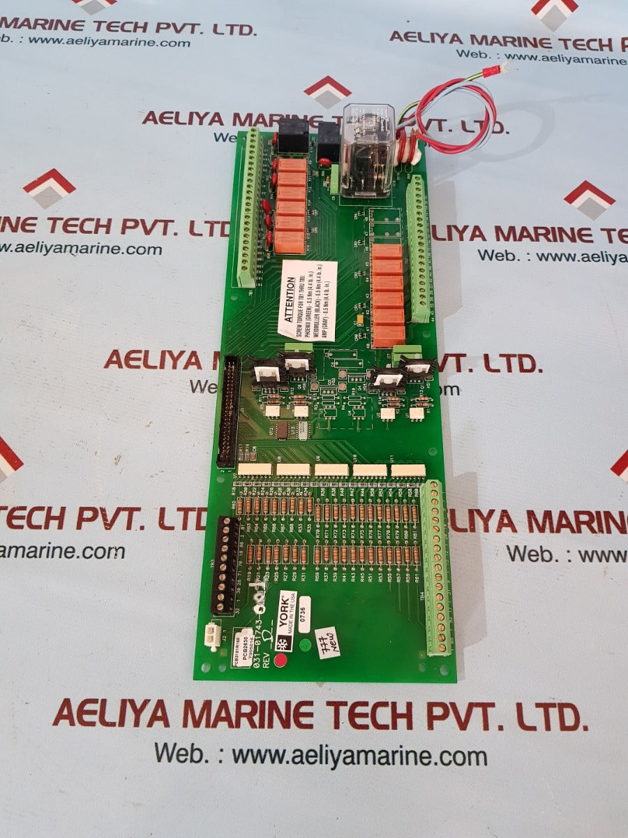York 031-01743-001 rev.D chiller input output control circuit board ...