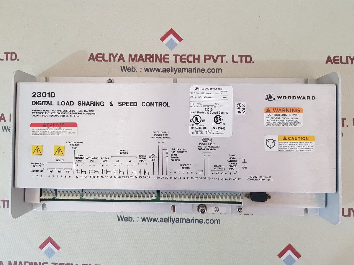 Woodward 8273-140 2301d digital load sharing & speed control rev.A ...