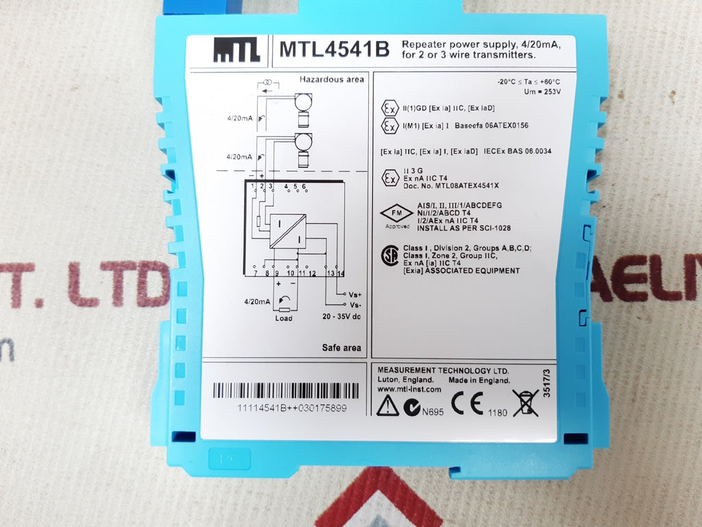 Measurement mtl4541b repeater power supply 4/20ma for 2 or 3 wire ...