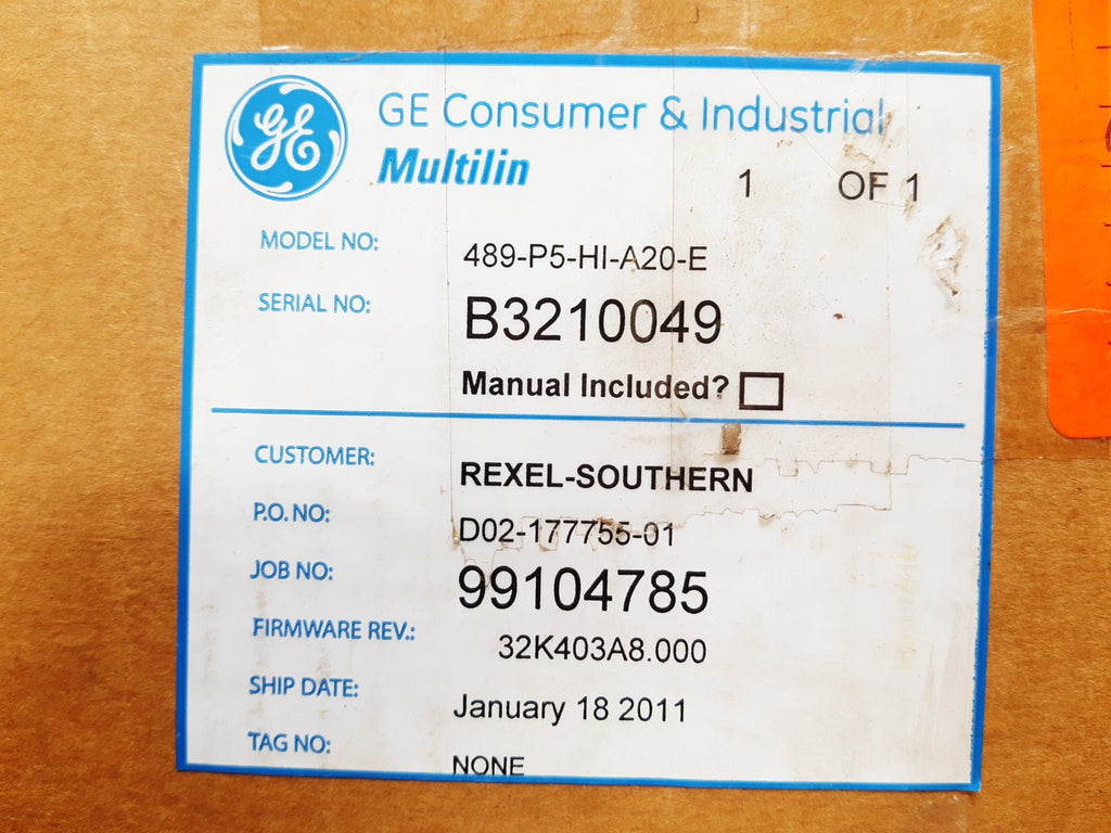 Ge multilin 489-p5-hi-a20-e generator management relay – Aeliya Marine