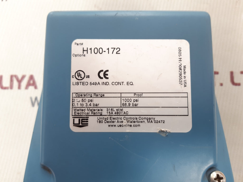 United electric h100-172 pressure switch – Aeliya Marine