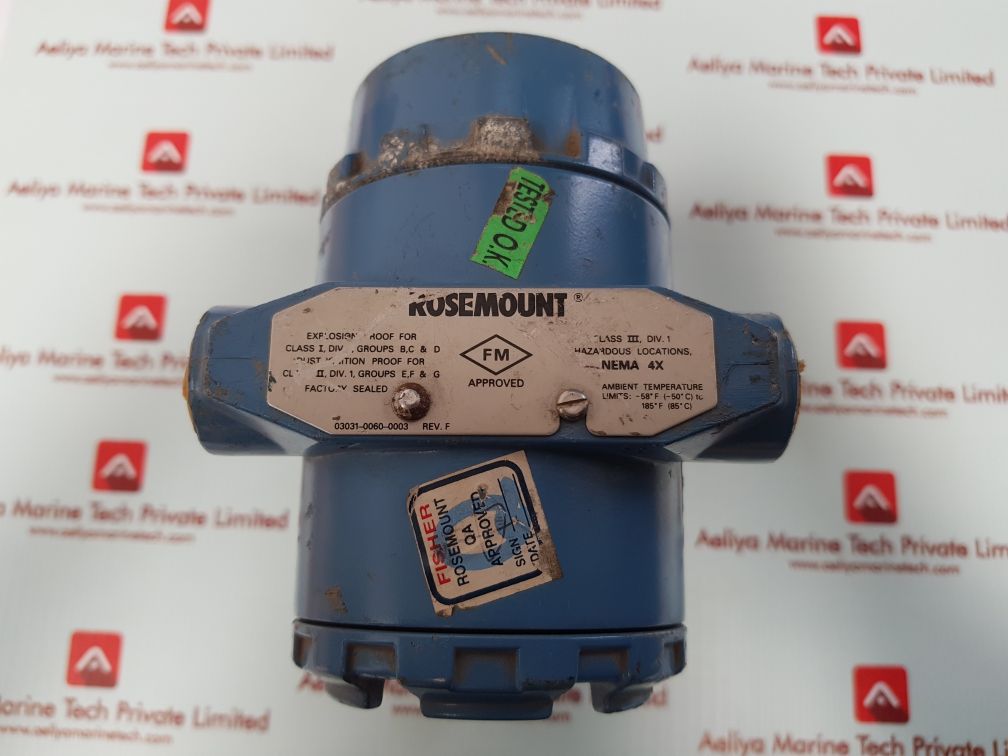 Rosemount 03031-0060-0003 Rev. F Pressure Transmitter 275 Psi/18.96 Ba ...