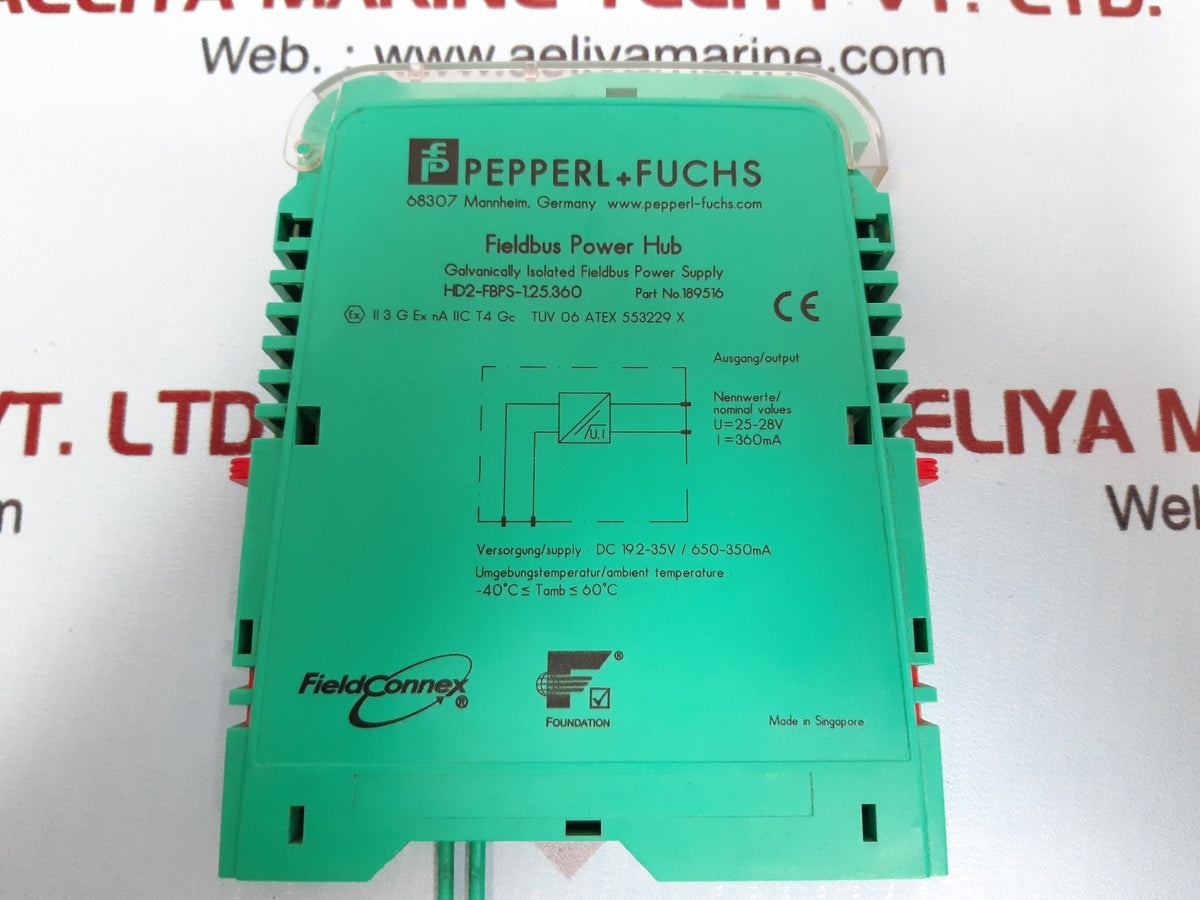Pepperl+fuchs hd2-fbps-1.25.360 galvanically isolated fieldbus power s ...