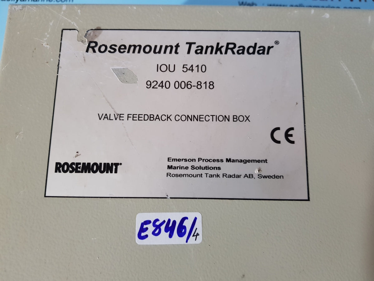 Rosemount tankradar iou 5410 valve feedback connection box 9240 006-81 ...