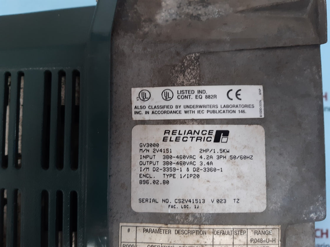 Reliance Electric GV3000 Drive – Aeliya Marine