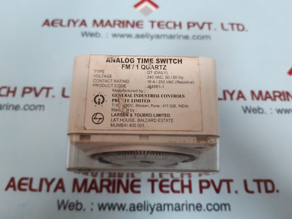 Larsen & Toubro Gic J648B1-1 Fm/1 Analog Time Switch 240 Vac 50/60 Hz ...
