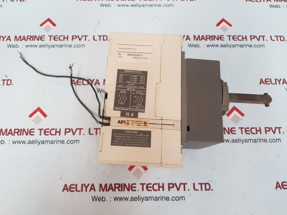 Abb S3N Circuit Breaker 600Vac 600Vdc 3Pole Unit – Aeliya Marine