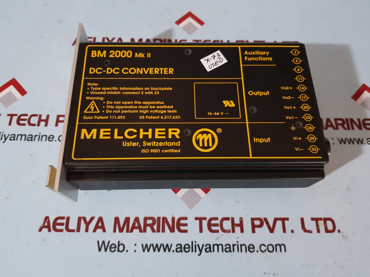 Melcher bm 2000 mk II dc-dc converter – Aeliya Marine Tech Pvt. Ltd.
