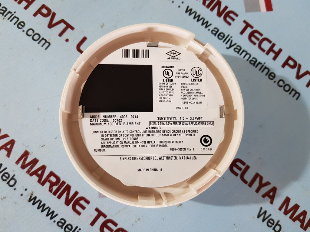 Simplex 4098-9714 smoke detector head – Aeliya Marine