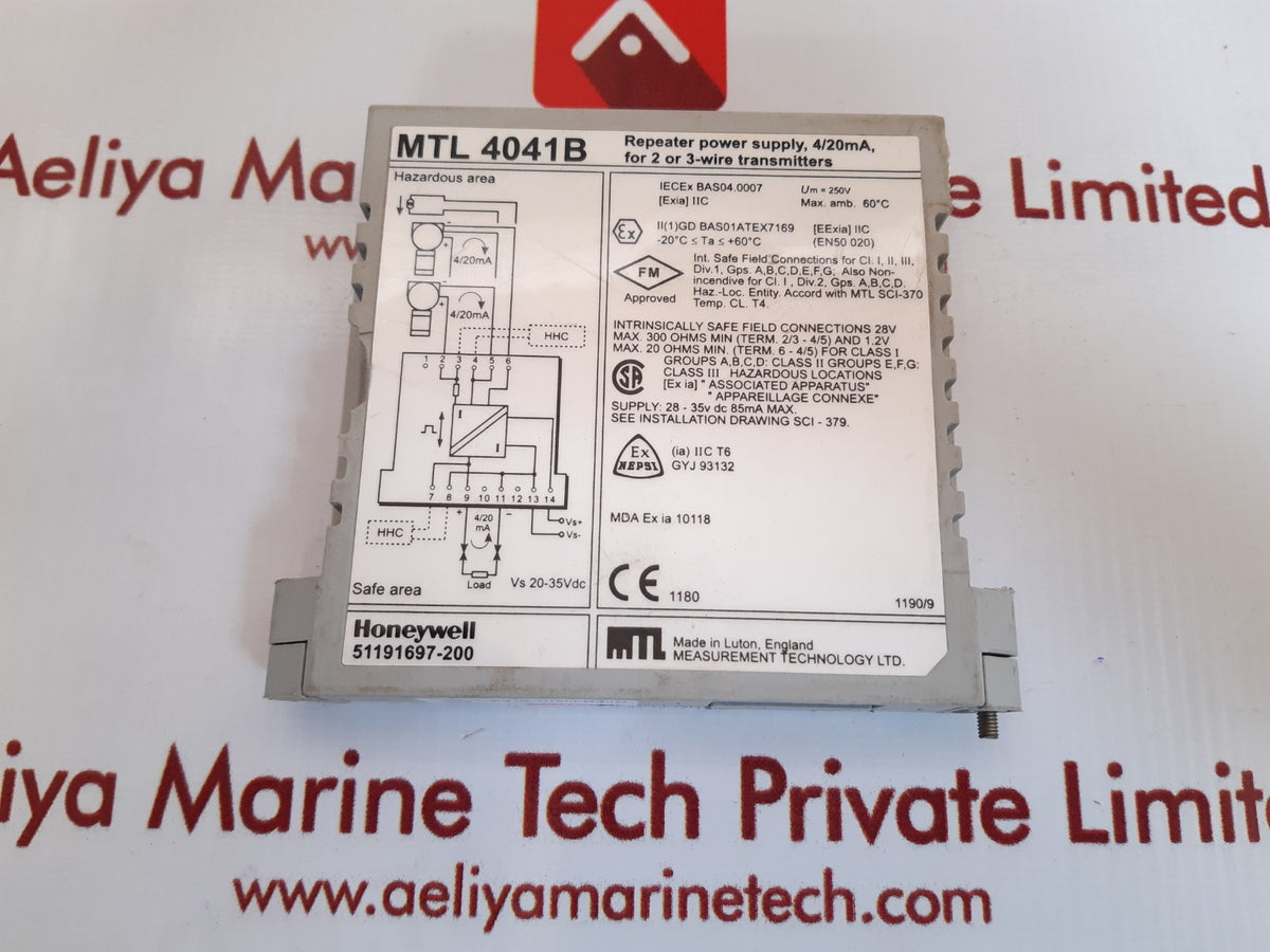 Honeywell mtl 4041b repeater power supply 4/20 ma – Aeliya Marine