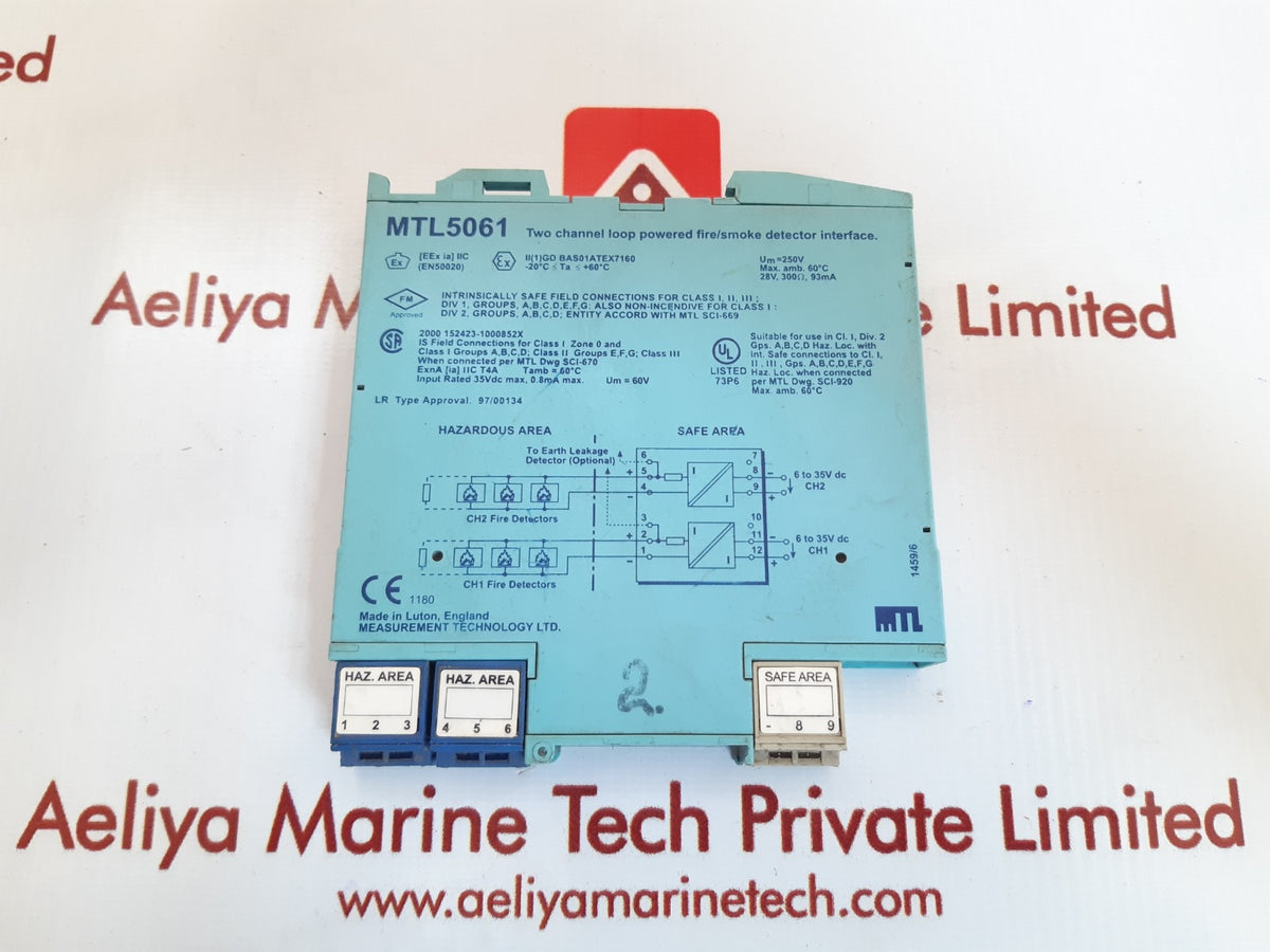 Measurement mtl5061 two channel loop powered fire/smoke detector inter ...