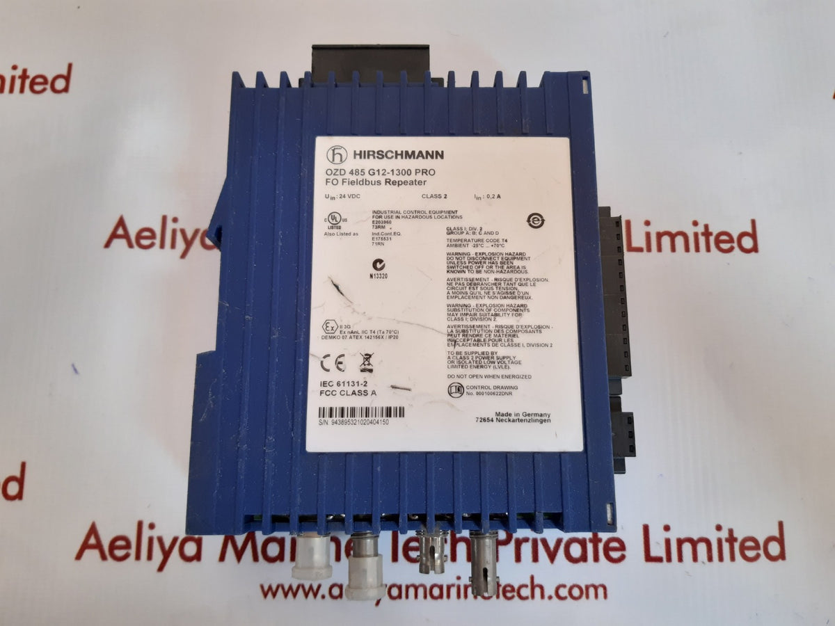 Hirschmann ozd 485 g12-1300 pro fo fieldbus repeater – Aeliya Marine