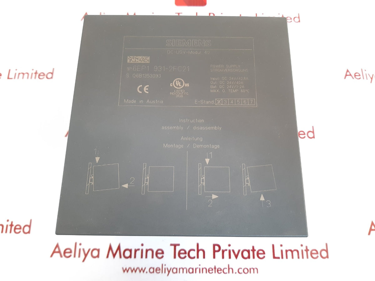 Siemens dc-usv-modul 40 6ep1 931-2fc21 power supply – Aeliya Marine