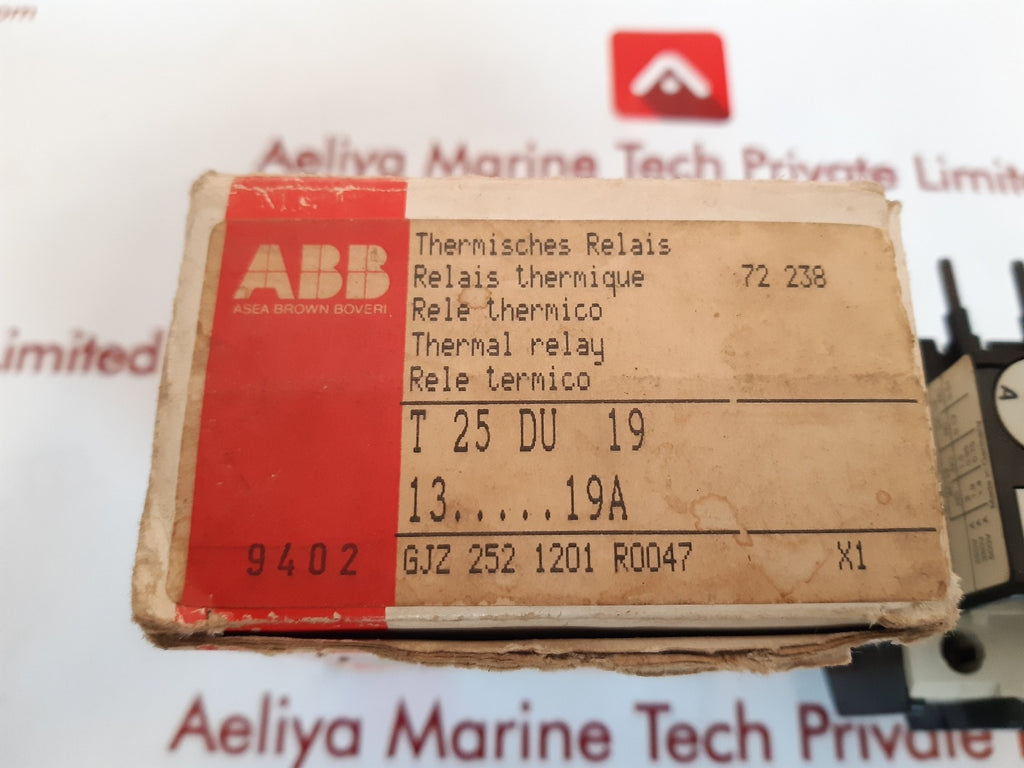 Abb t25 du 19 thermal overload relay – Aeliya Marine