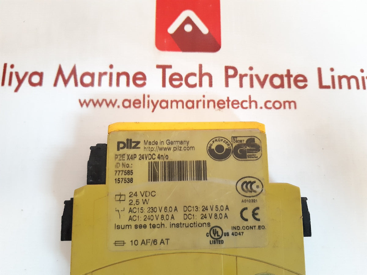 Pilz pze x4p safety emergency stop relay 777585 – Aeliya Marine Tech ...