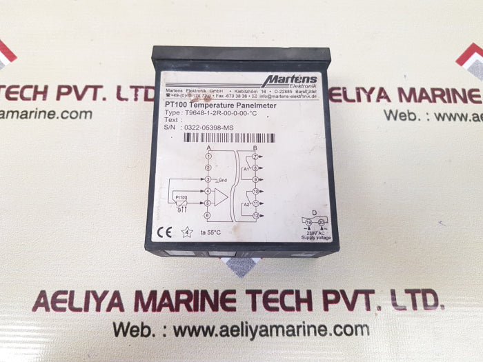 Martens pt100 temperature panel meter t9648-1-2r-00-0-00-°c – Aeliya Marine