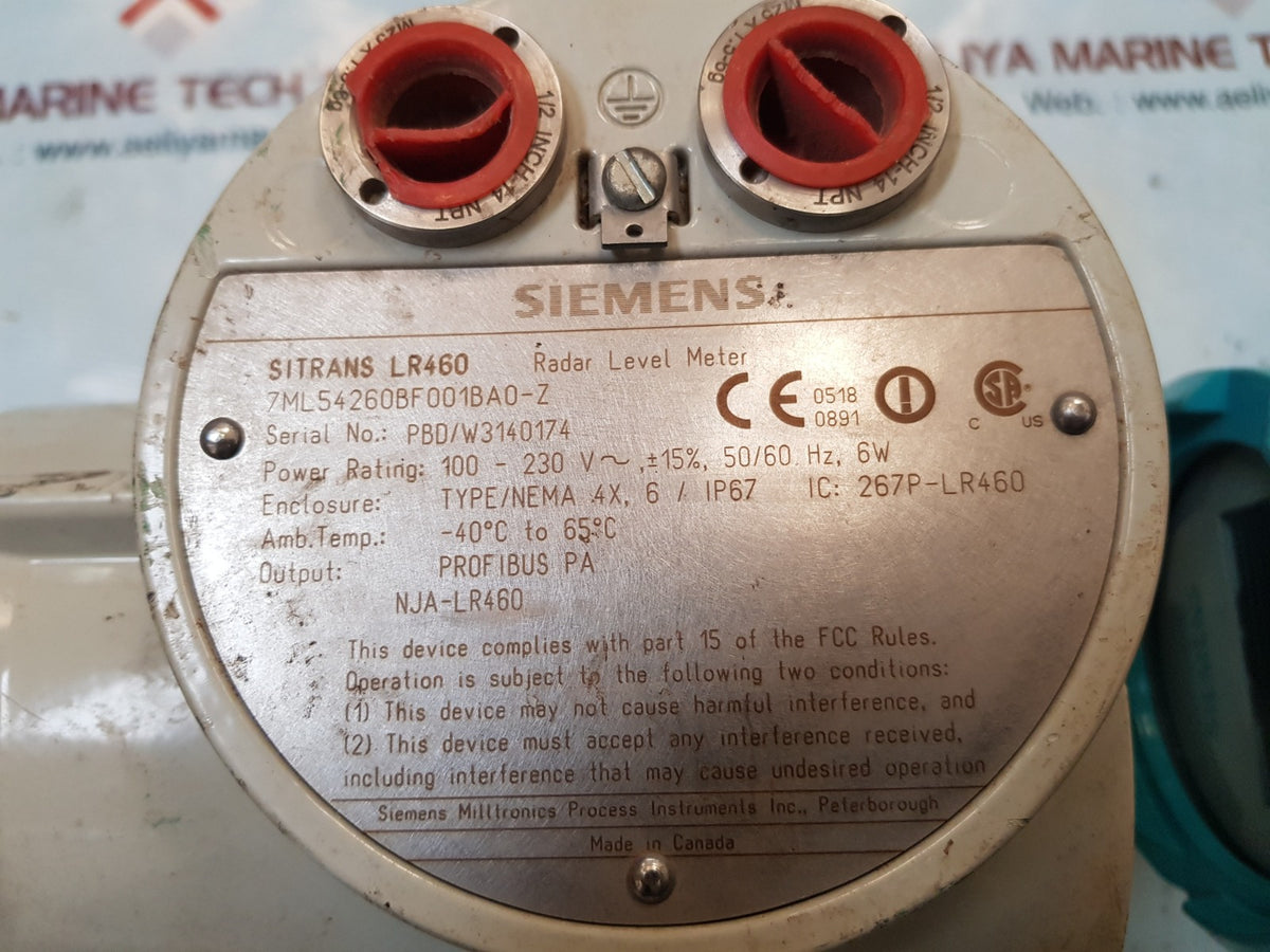 Siemens sitrans lr460 radar level meter – Aeliya Marine