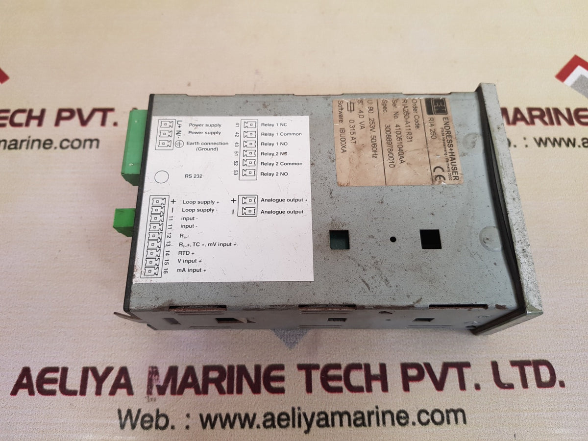 Endress+Hauser Ria 250-a11R31 Process Controller 90-253V, 50/60Hz ...