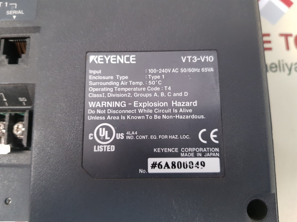Keyence VT3-V10 Touch Screen Panel 100-240V AC – Aeliya Marine