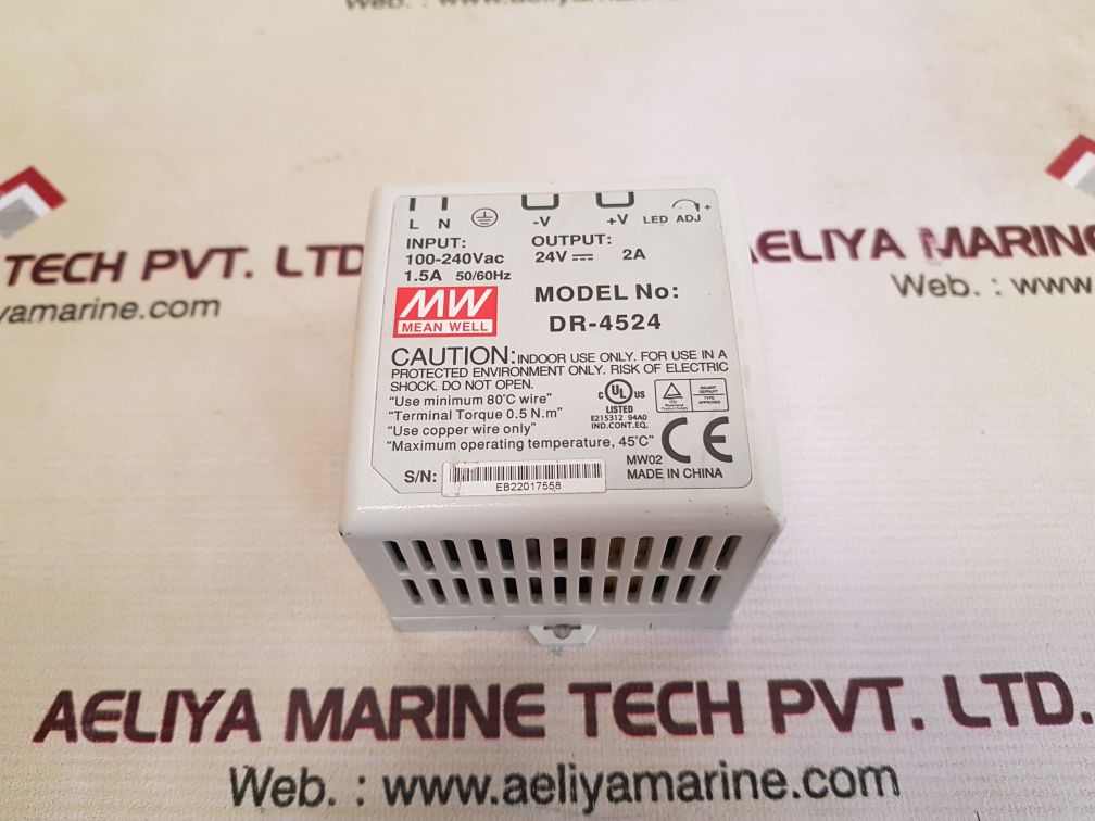 Mean Well Dr-4524 Power Supply 100-240Vac 1.5A 50/60Hz – Aeliya Marine