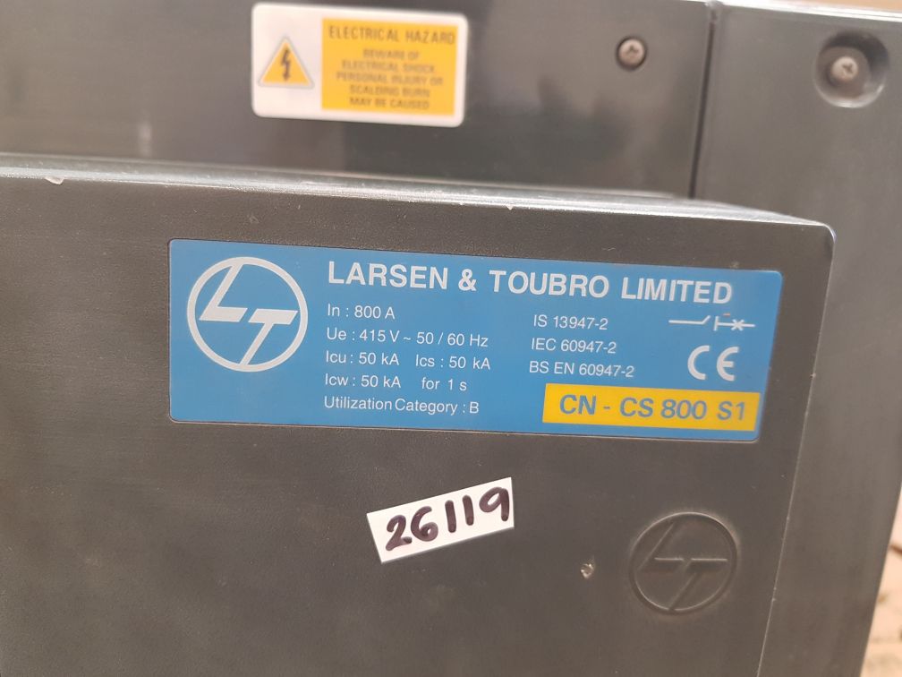 Larsen & Toubro Cn-cs 800 S1 Circuit Breaker 415V Ac 800 A – Aeliya Marine