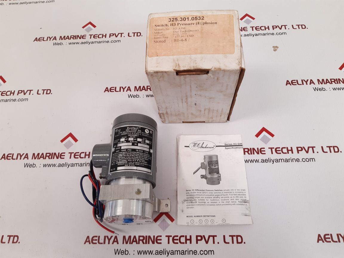 W.e. anderson h3a-3sl differential pressure switch – Aeliya Marine