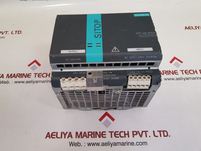 Siemens 6Ep1 336-3Ba00 Sitop Modular 20A ½ Ph Stabilized Power Supply ...