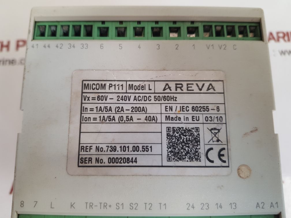 Areva Micom P111 Model L Current And Earth Fault Protection Relay ...