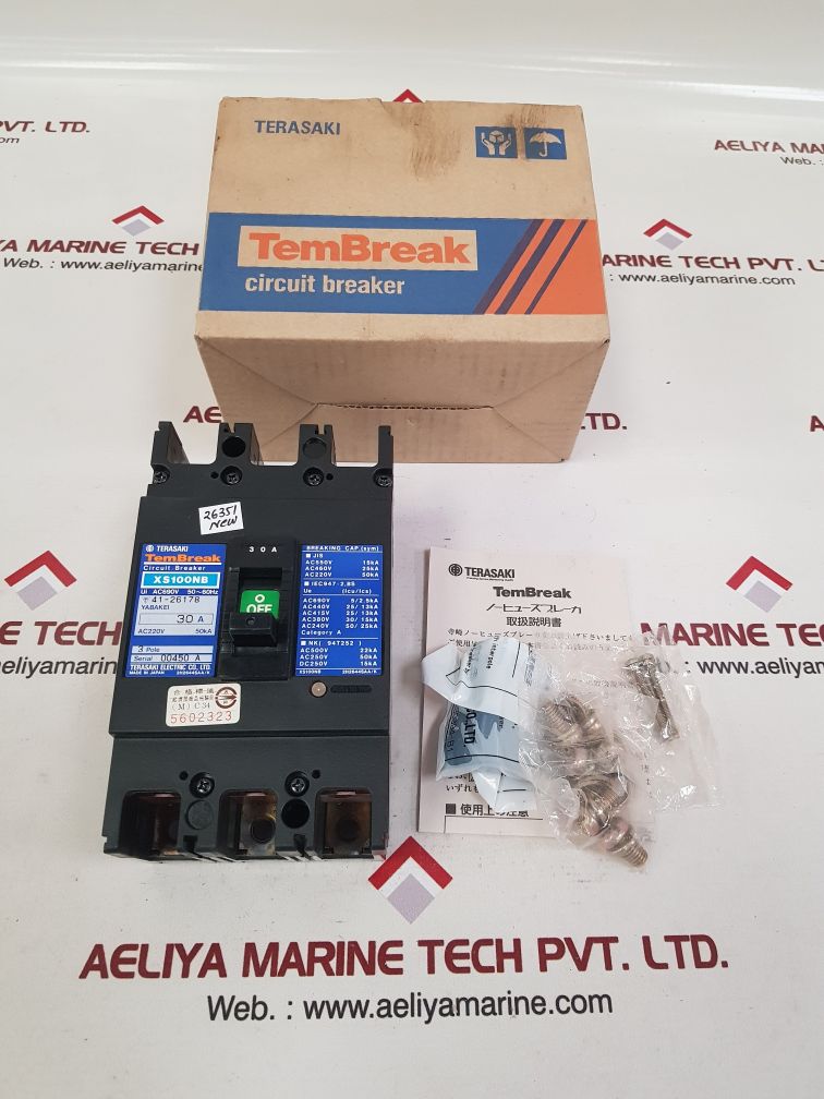 Terasaki xs100nb 3-pole tembreak circuit breaker – Aeliya Marine Tech Pvt. Ltd.