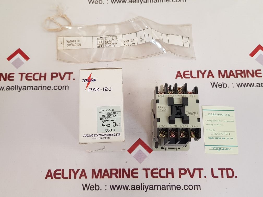 Togami electric pak-12j magnetic contactor – Aeliya Marine