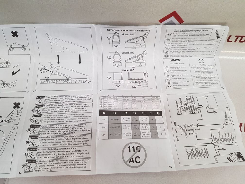 Rule 35A Float Switch 12-24-32 Vdc – Aeliya Marine Tech Pvt. Ltd.