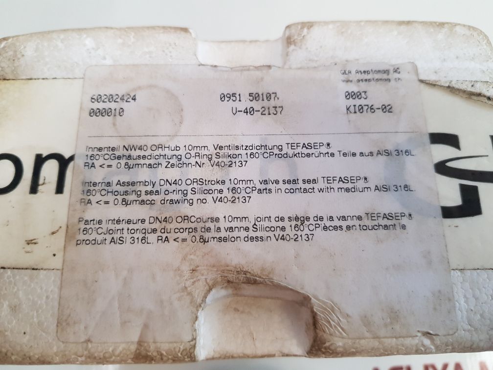 Gea Aseptomag V-40-2137 Bellows 0951.50107 – Aeliya Marine