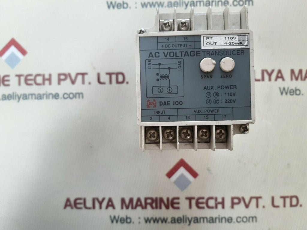 Dae Joo Dt-1V-a1A Ac Voltage Transducer Ac 110V/220V 50/60Hz Dc 4-20Ma ...