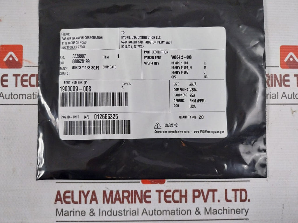 Lot Of 10X Hydril 1900009-008 O-ring Seal 75 Duro 2-008 – Aeliya Marine