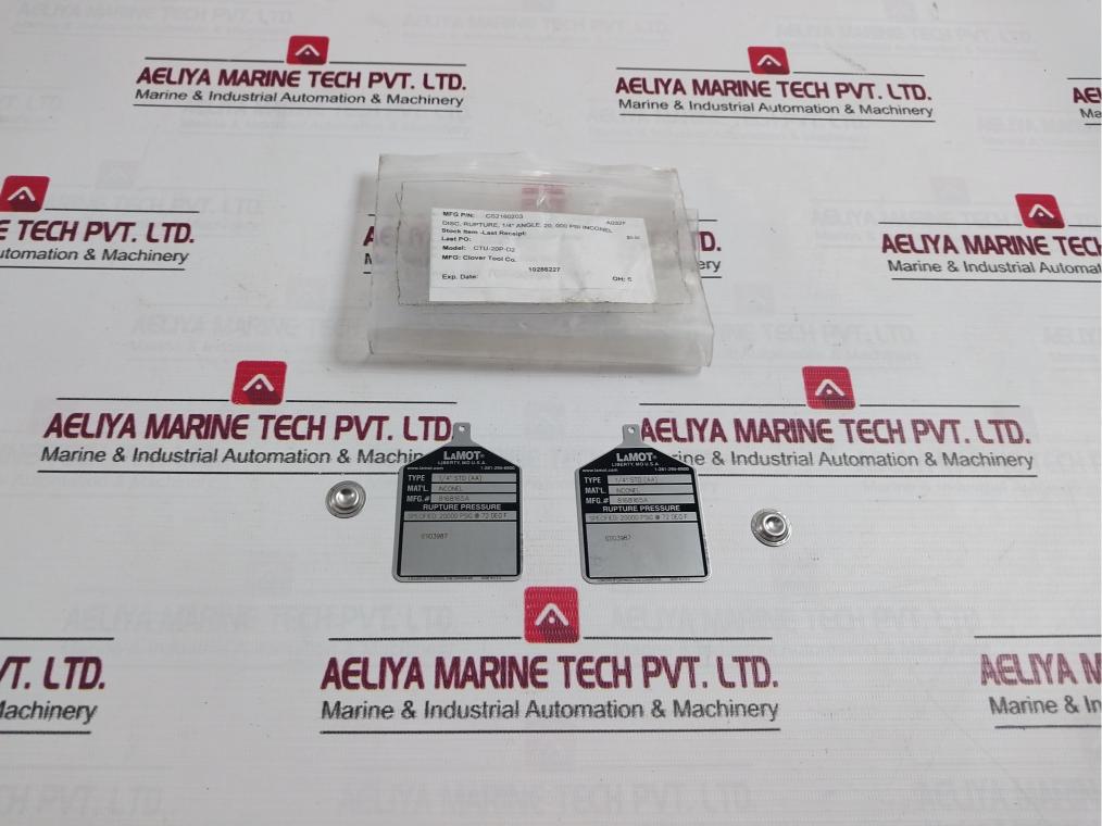 Lot Of 3X Lamot Cs2160203 1/4" Std (Aa) Rupture Disc 20,000 Psi ...
