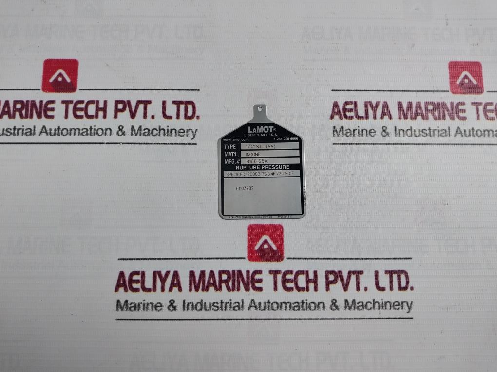 Lot Of 3X Lamot Cs2160203 1/4" Std (Aa) Rupture Disc 20,000 Psi ...