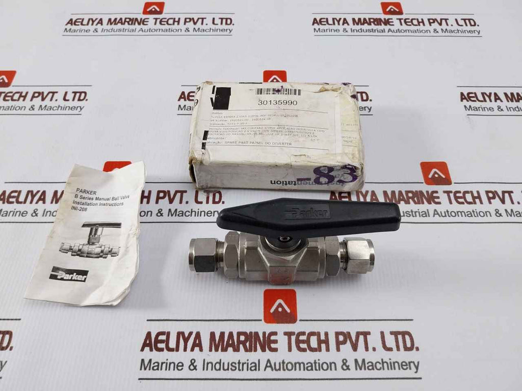 Parker 8a-B8lj2-Ssp-H-3478 B-Series Two Way Stainless Steel Ball Valve ...