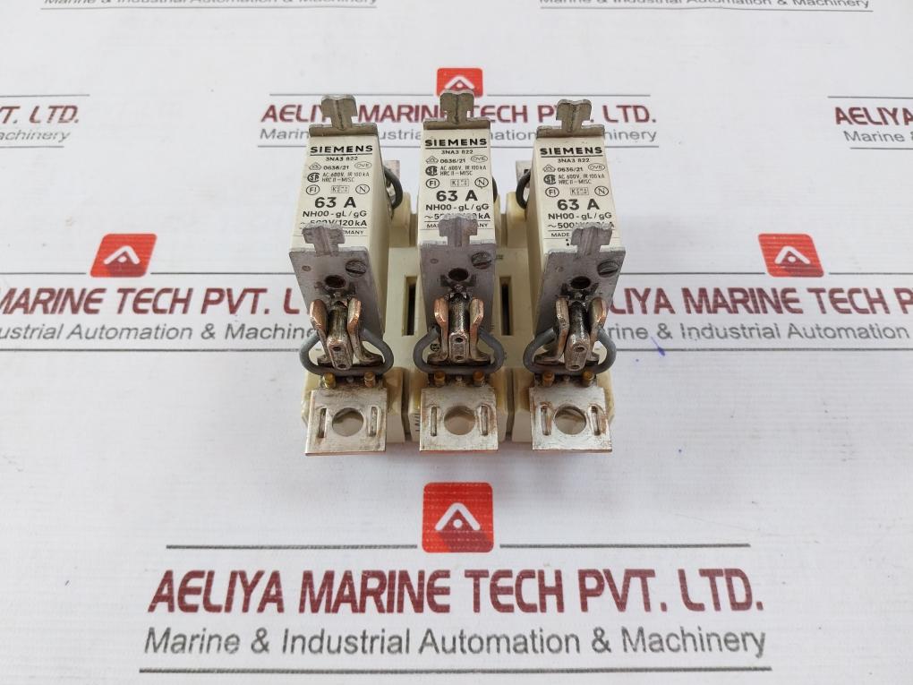 Siemens 3Na3 822 Fuse Holder With Fuse Hrc Ii-misc Ac 600V Ir 100Ka ...