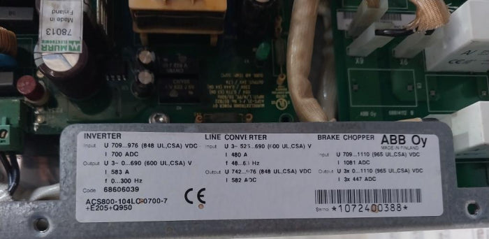 Abb Acs800-104Lc07007+E205+Q950 Line Converter Inverter I/O Module Rev ...