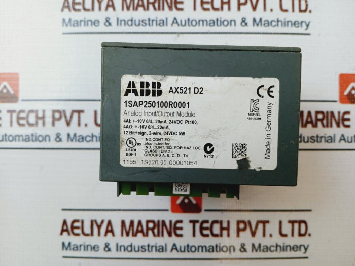 Abb Ax521 D2 Analog Input/Output Module 24Vdc – Aeliya Marine
