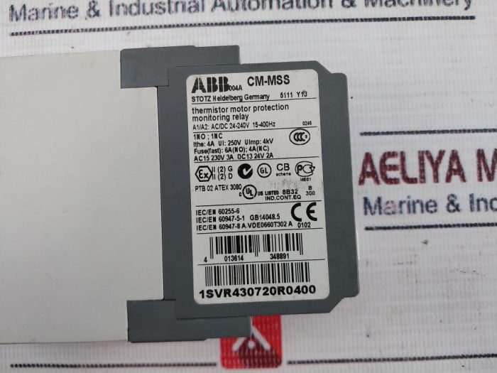 Abb Cm-mss Thermistor Motor Protection Monitoring Relay 1Svr430720R040 – Aeliya Marine