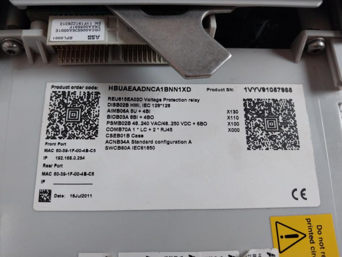 Abb Red615E_D Voltage Protection Relay – Aeliya Marine