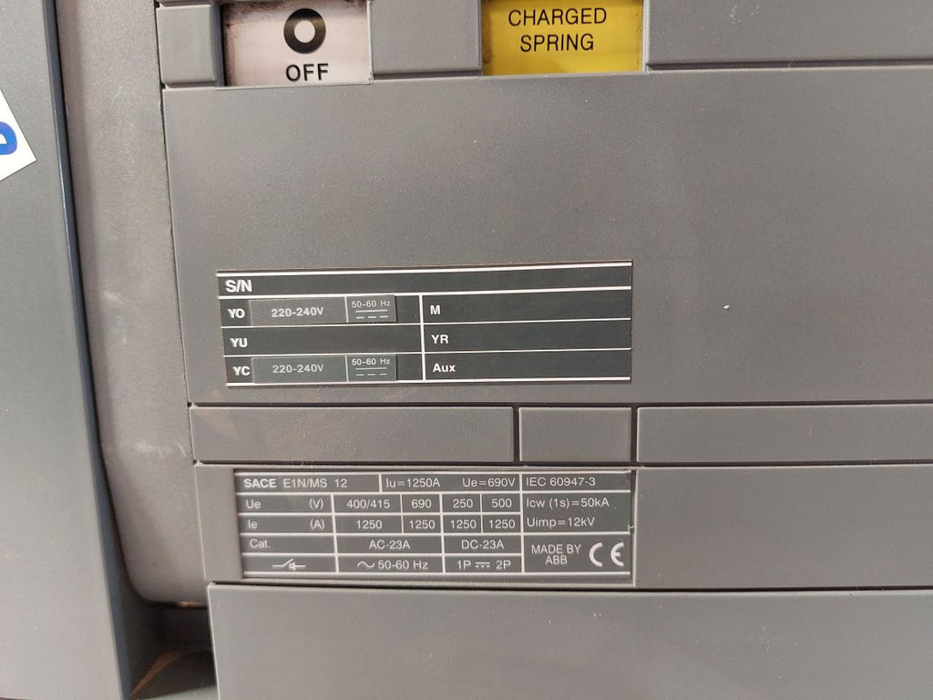 Abb Sace Emax E1N/Ms 12 Circuit Breaker – Aeliya Marine