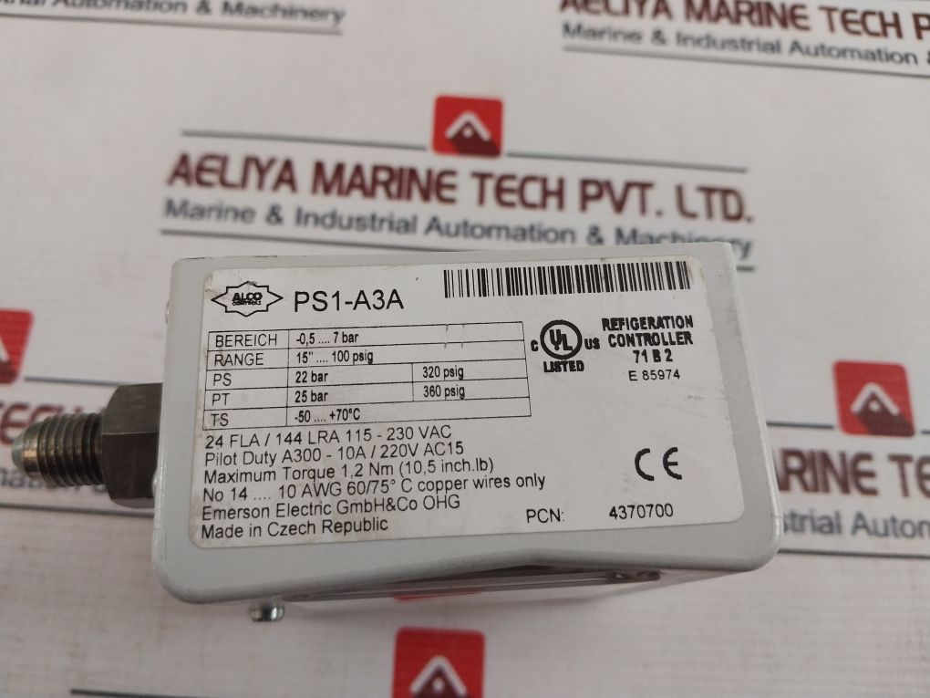 Alco Controls Ps1-a3A Pressure Switch A300-10A/220V Ac 15 – Aeliya Marine