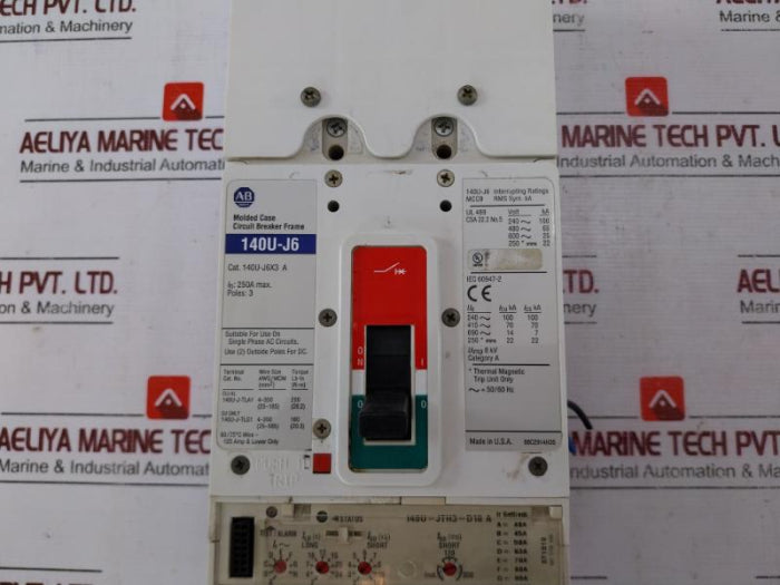 Allen-bradley 140U-j6X3 A Molded Case Circuit Breaker Frame Set 250A M ...